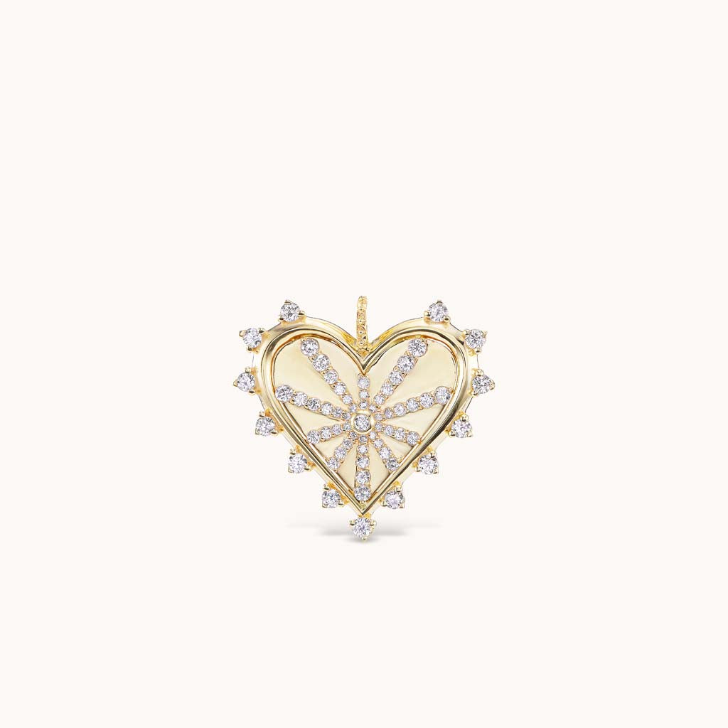 Small Spiked Heart Pavé Charm– Marlo Laz